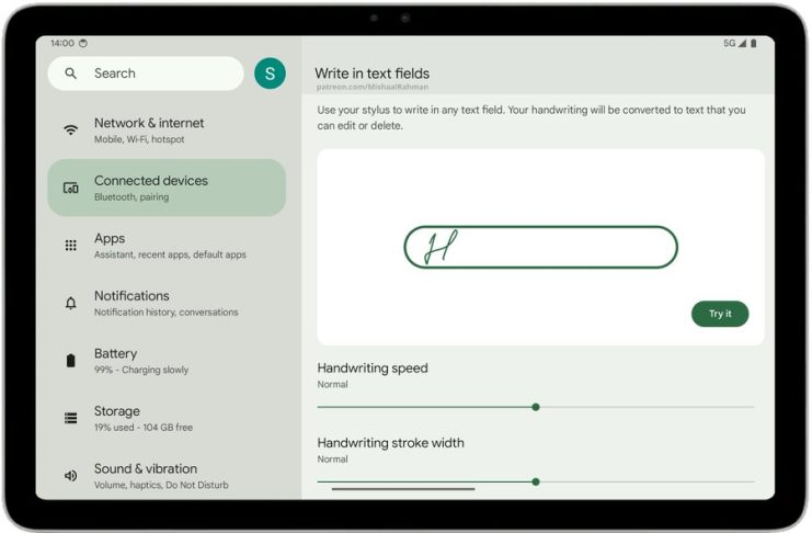 Pixel Tablet upcoming stylus features leak: Freehand to text, Gesture ...