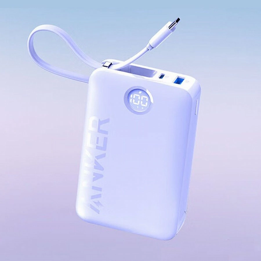 Anker 335 Power Bank with 20,000mAh capacity and an integrated bracket ...