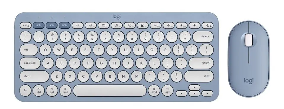 Logitech Pebble 2 wireless keyboard and mouse built with 49% recycled ...