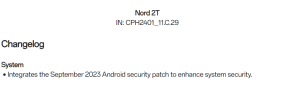 OnePlus Nord 2T receives September security patch in India - Gizmochina