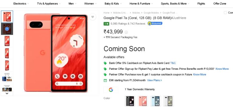 Google Pixel 7a To Get Coral Color Option In India Soon - Gizmochina
