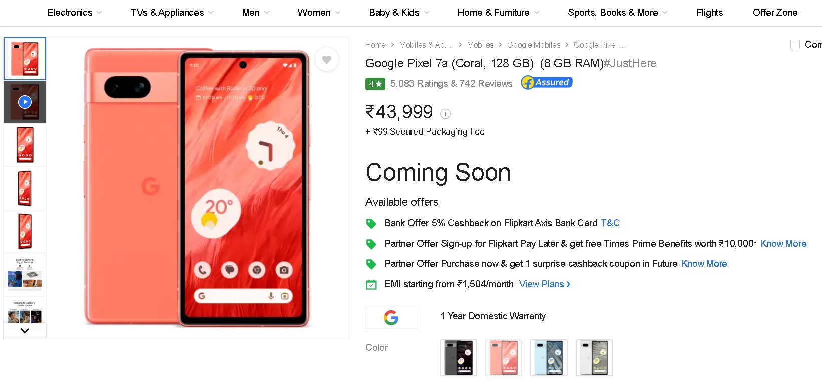 Google Pixel 7a To Get Coral Color Option In India Soon - Gizmochina