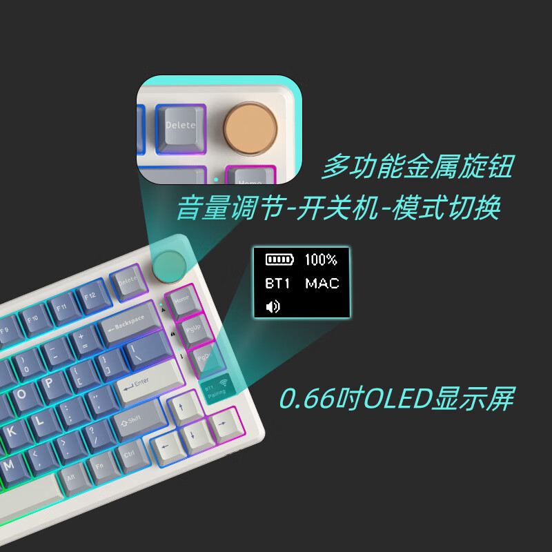 RK S75 mechanical keyboard with LED display, premium knob launched for ...