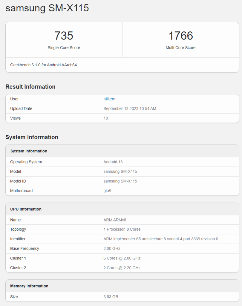 Samsung Galaxy Tab A9 surfaces on GeekBench with Helio G99 & 4GB RAM ...