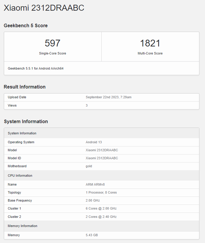 Redmi Note 13 5G emerges on Geekbench revealing its performance - Gizmochina
