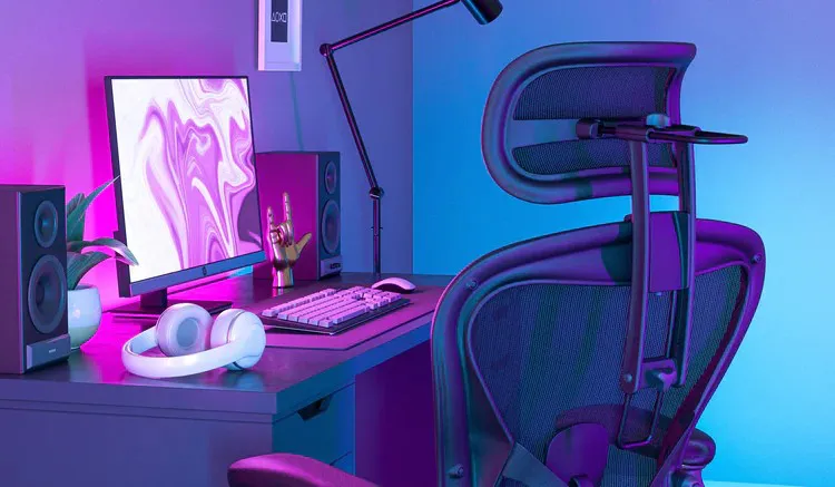 Razer Fujin and Fujin Pro mesh Gaming Chairs with adjustable headrests ...