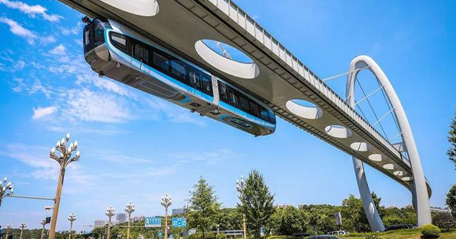 China's First Suspended Monorail Opens for Operation, Offering a ...