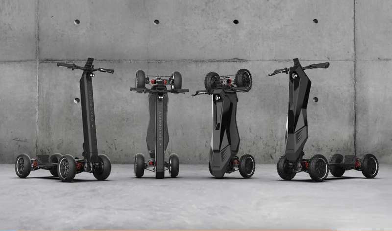 Dragonfly electric scooter with 3-D steering system and dual electric ...
