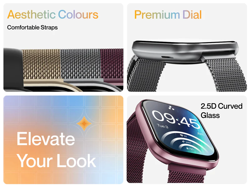 Ambrane Fyre smartwatch with 2.04" AMOLED display, 5 days battery life ...