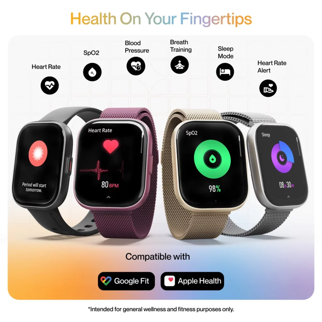 Ambrane Fyre smartwatch with 2.04" AMOLED display, 5 days battery life ...