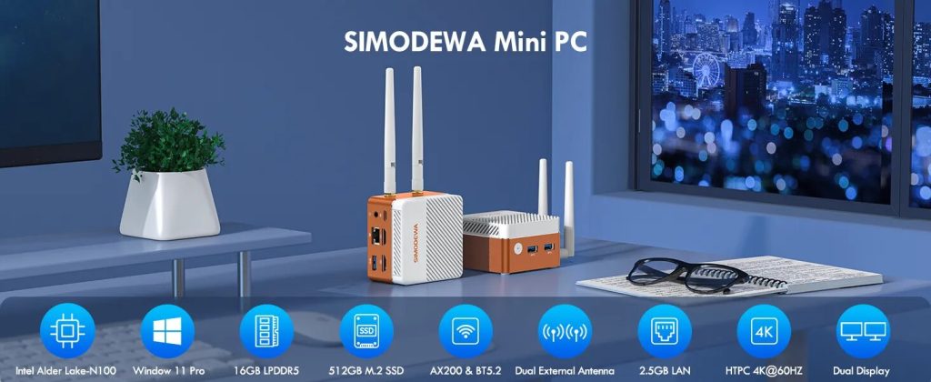 SZBOX S100 mini-PC with removable WiFi antenna is small enough to fit ...