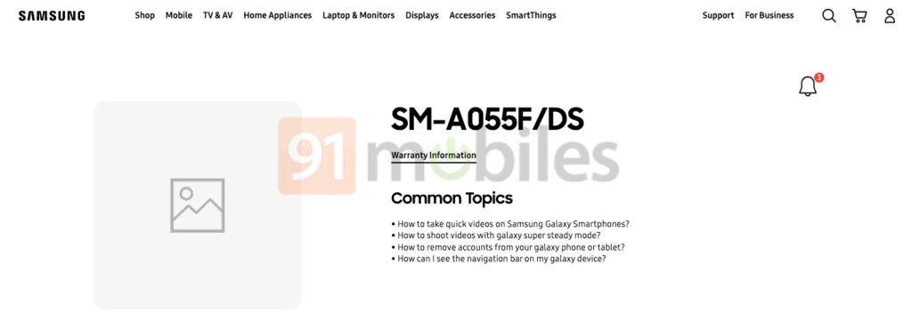 Samsung Galaxy A05 support page goes live on official Indian website ...