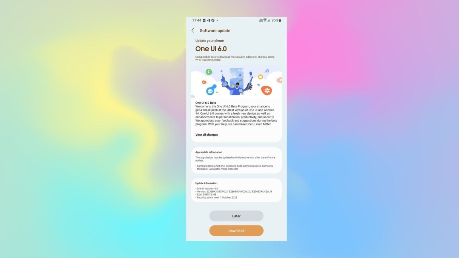 Samsung Galaxy F23 starts getting One UI 6.0 beta update - Gizmochina
