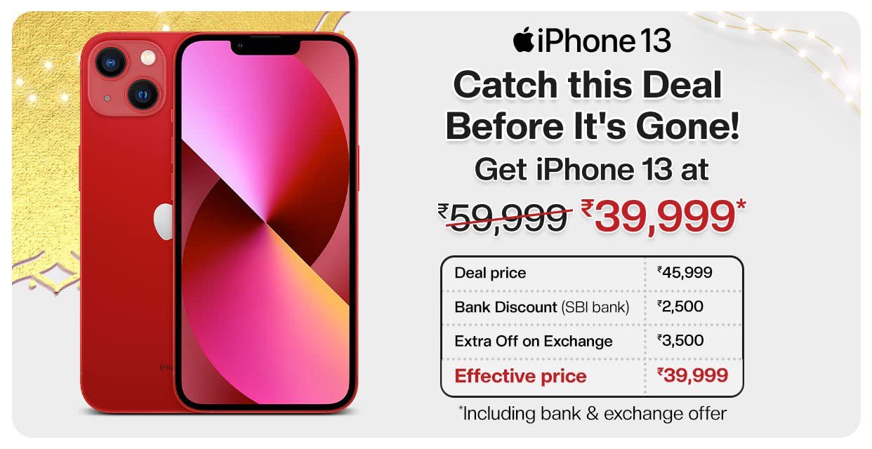 Super Deal: iPhone 13 down to just ₹39,999 for a limited time on Amazon India - Gizmochina