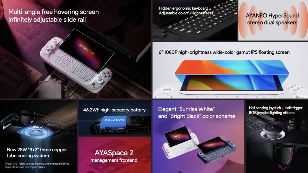 Ayaneo Slide gaming handheld with sliding 6″ display, physical keyboard ...