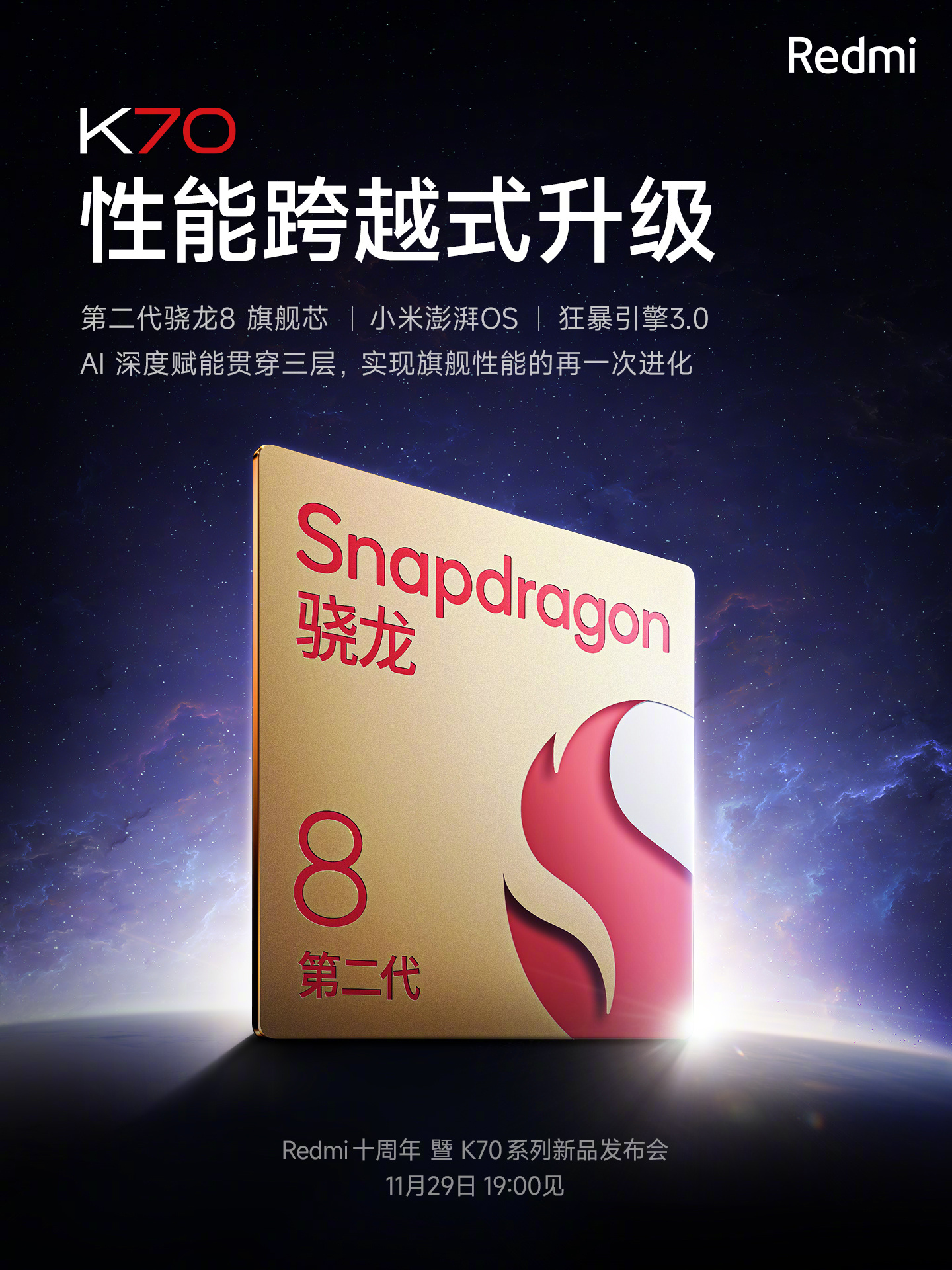 Redmi K70 confirmed to feature almost same specs as Redmi K70 Pro, but pack Snapdragon 8 Gen 2 ...