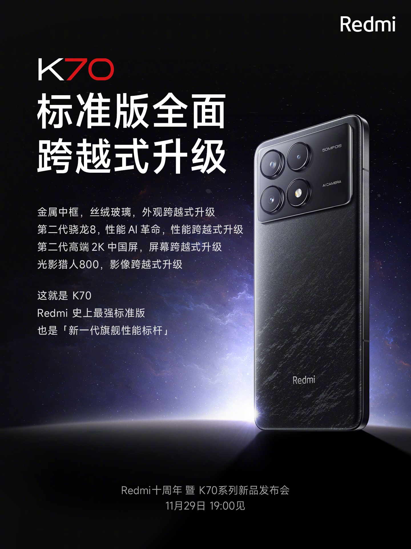 Redmi K70 confirmed to feature almost same specs as Redmi K70 Pro, but ...