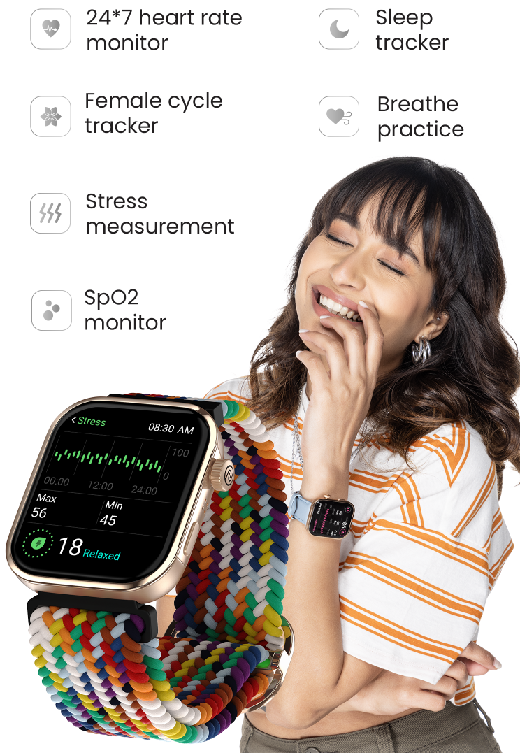 Noise ColorFit Pro 5 smartwatch with 1.85" AMOLED display, 7-day ...