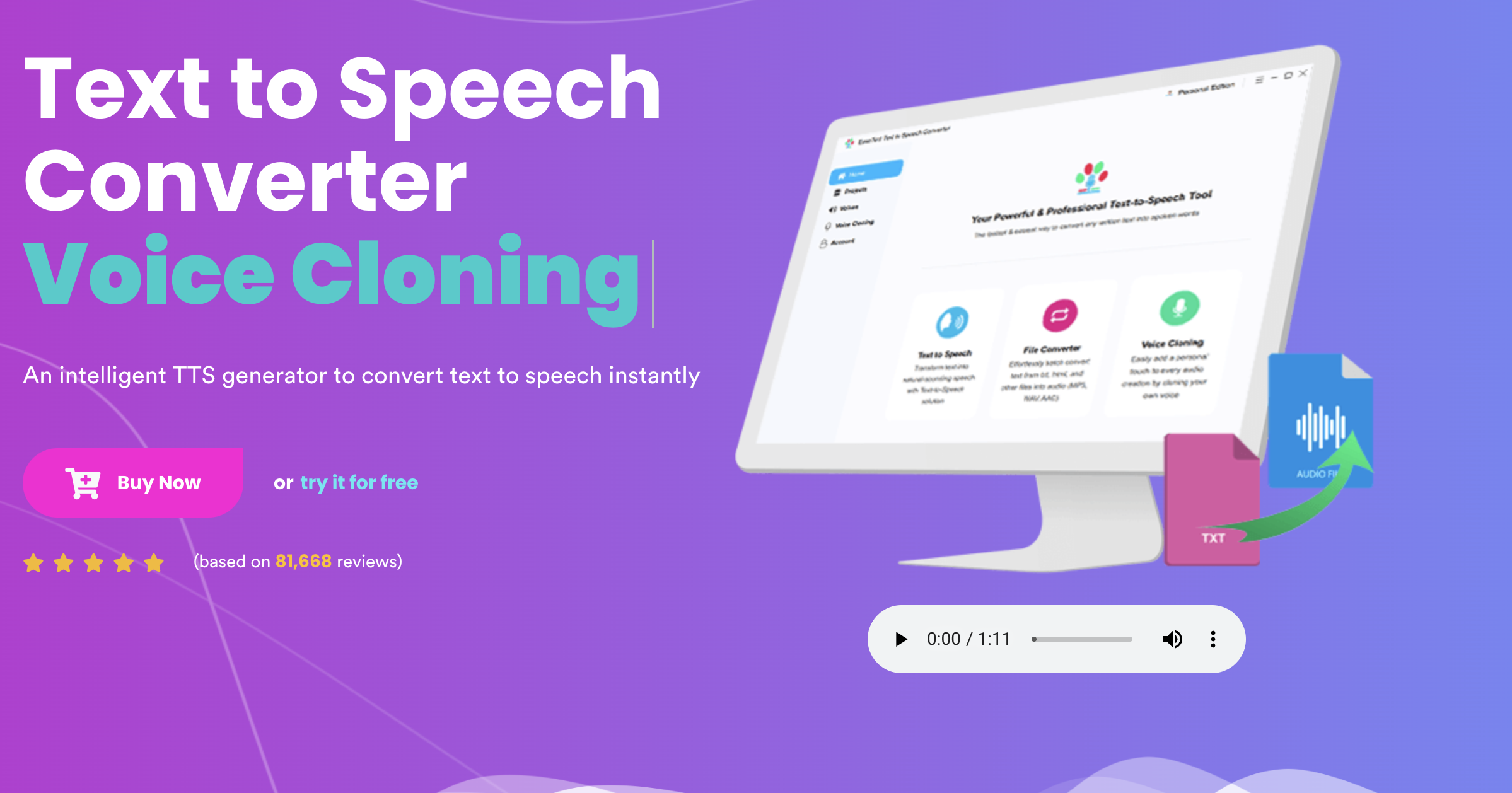 Easetext software for simple text-to-speech conversion: Turn Words to Voice - Gizmochina