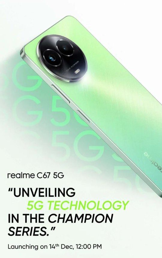 Realme C67 5G launch date confirmed, rear design revealed - Gizmochina