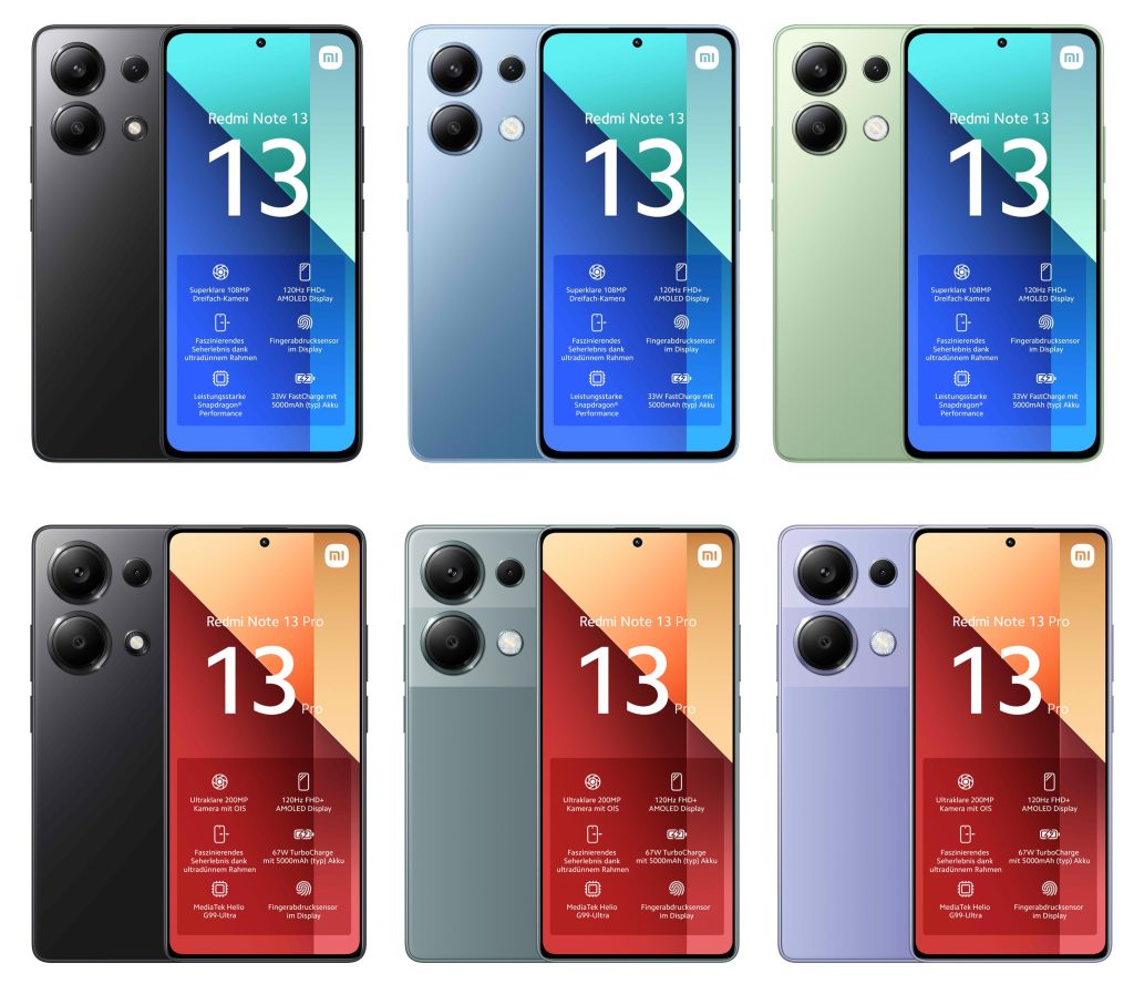 Five Redmi Note 13 series phones appear in leaked renders before global ...