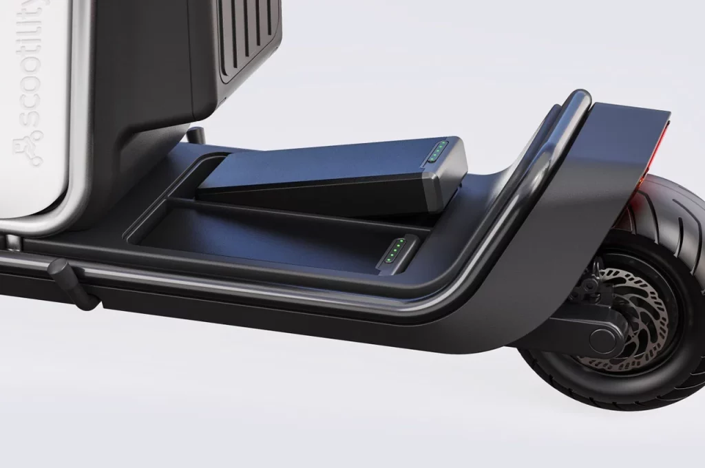 Check out the Scootility Utilitarian cargo e-scooter with a swappable ...