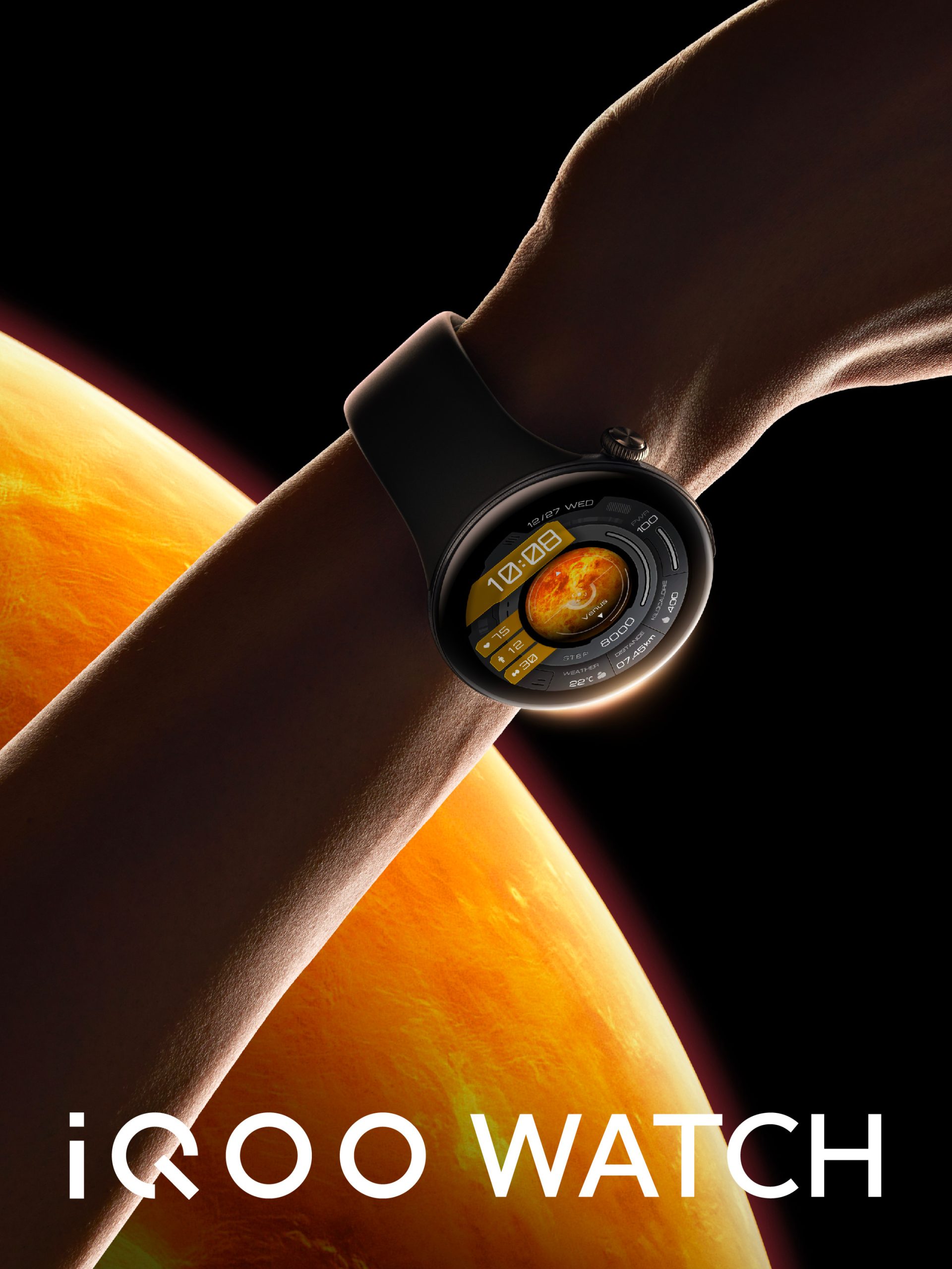 iQOO Watch's full frontal view including straps teased - Gizmochina