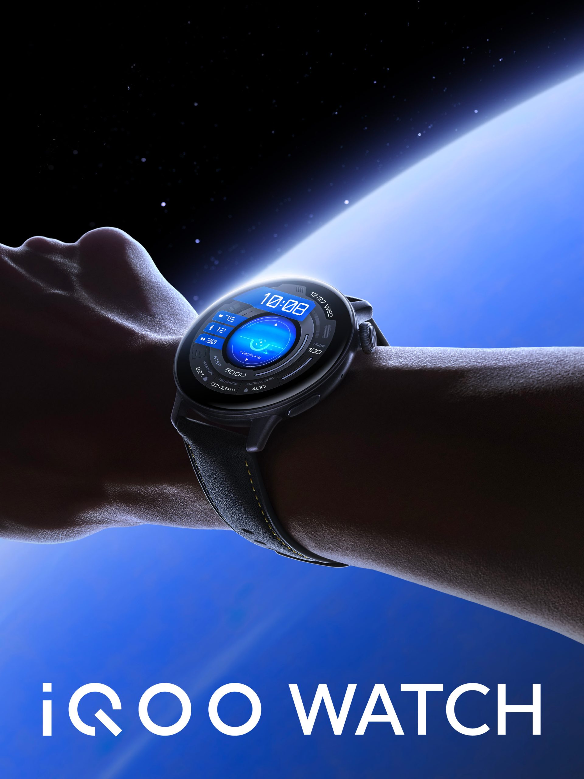 iQOO Watch's full frontal view including straps teased - Gizmochina