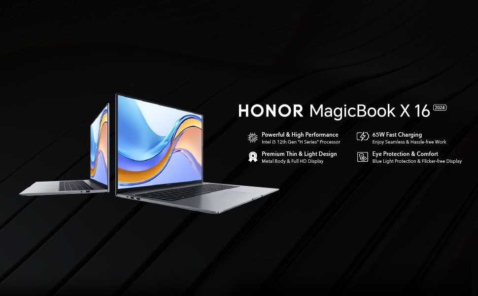 HONOR MagicBook X16 2024 laptop with Intel Core i5-12450H & FHD+ ...
