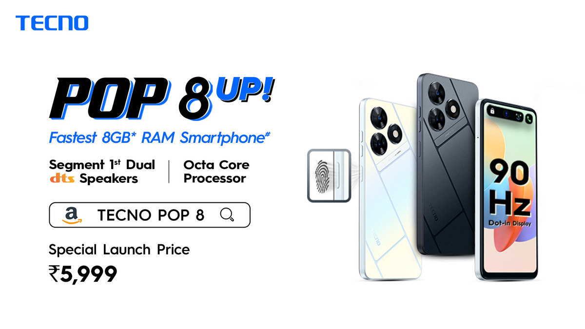 Tecno Pop 8 Launched with a 6.56-inch HD+ Display, 8GB RAM, and a ...