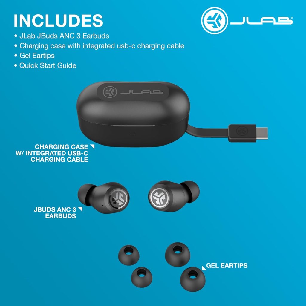 JLab JBuds ANC 3 TWS earbuds with Smart ANC & 42 hours battery life ...
