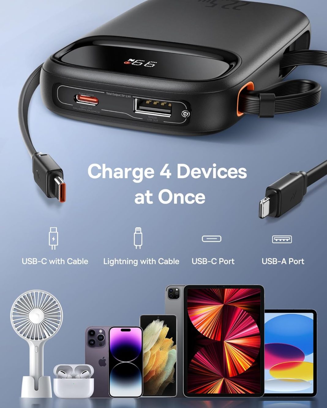 Baseus Portable Charger Power Bank 22.5W with a 20,000mAh capacity and ...