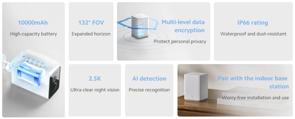 Xiaomi Solar Outdoor Camera BW400 Pro Set with 132° viewing angle, 2.5K ...