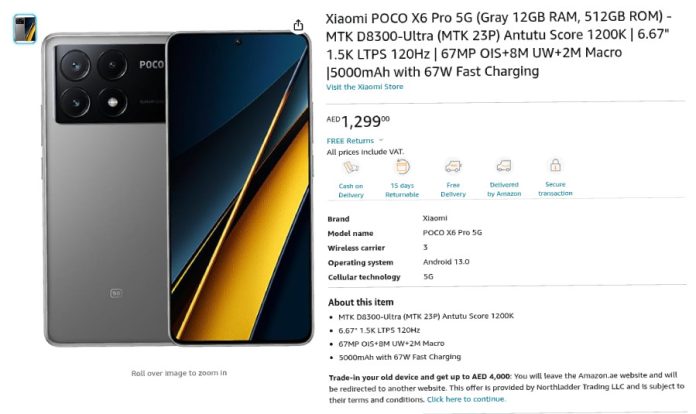 Poco X6 Pro 5G, M6 Pro 4G specs and price leaks via Amazon listing ...