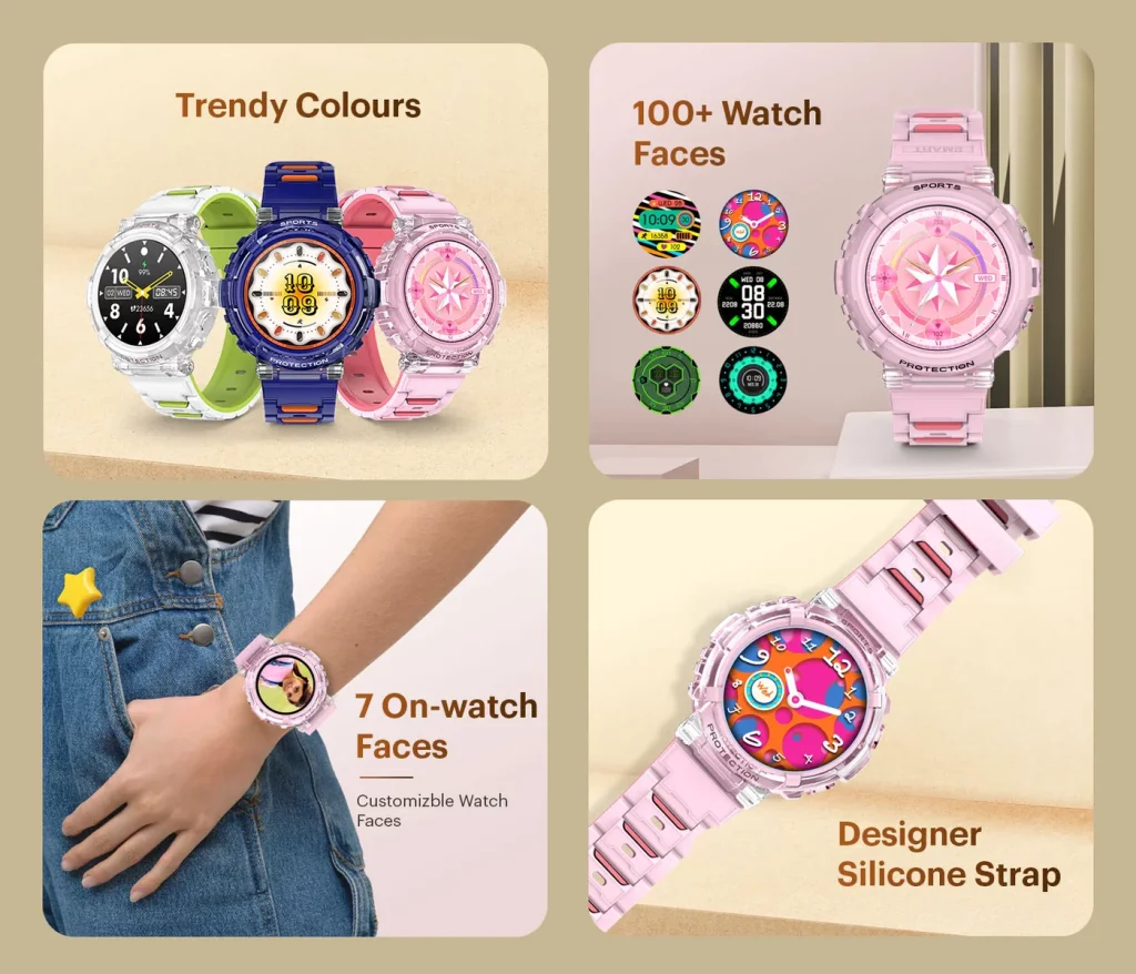 URBAN Zippy smartwatch with 1.3″ AMOLED display, BT calling & in-built ...