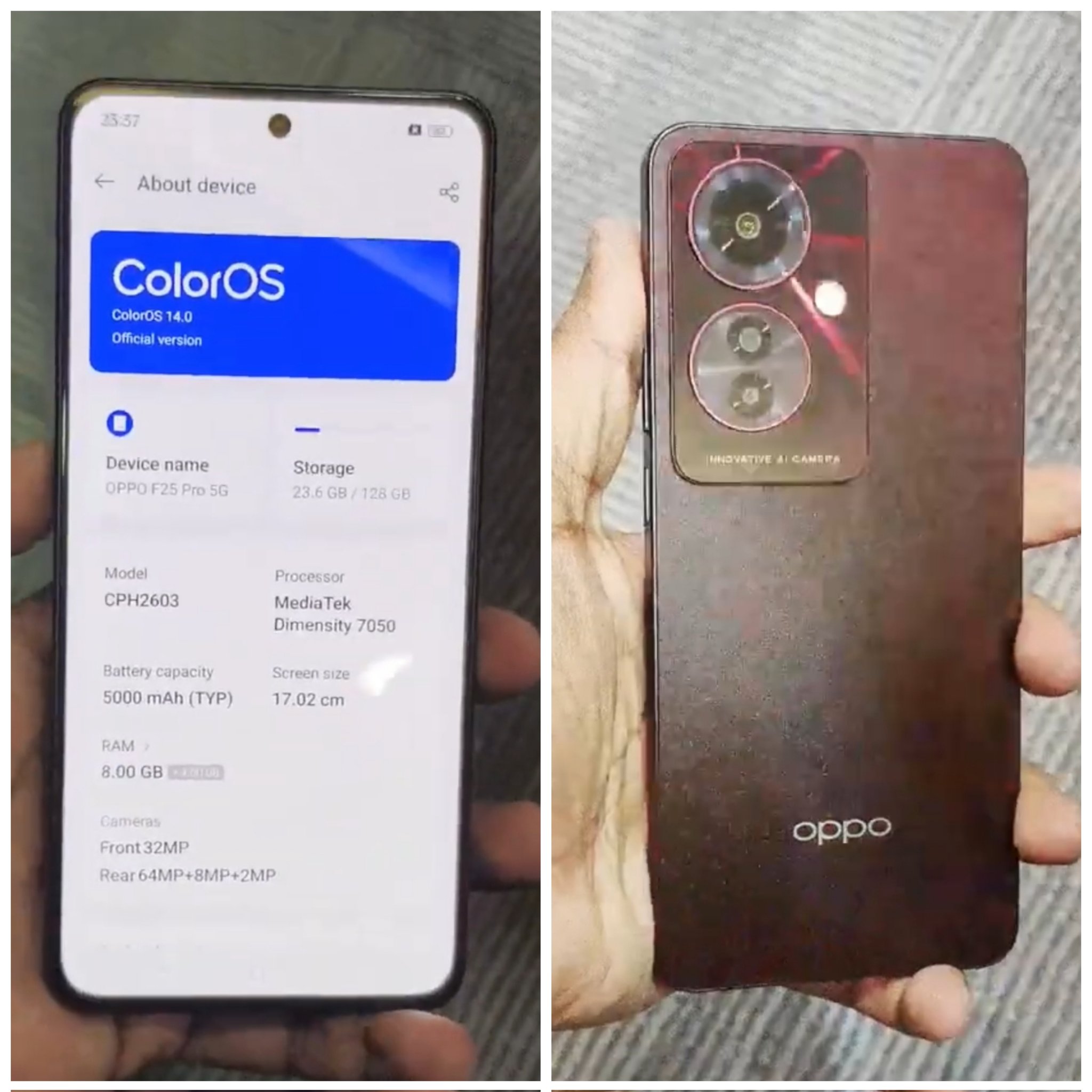 Oppo F25 Pro hands-on images & Indian pricing leaked - Gizmochina