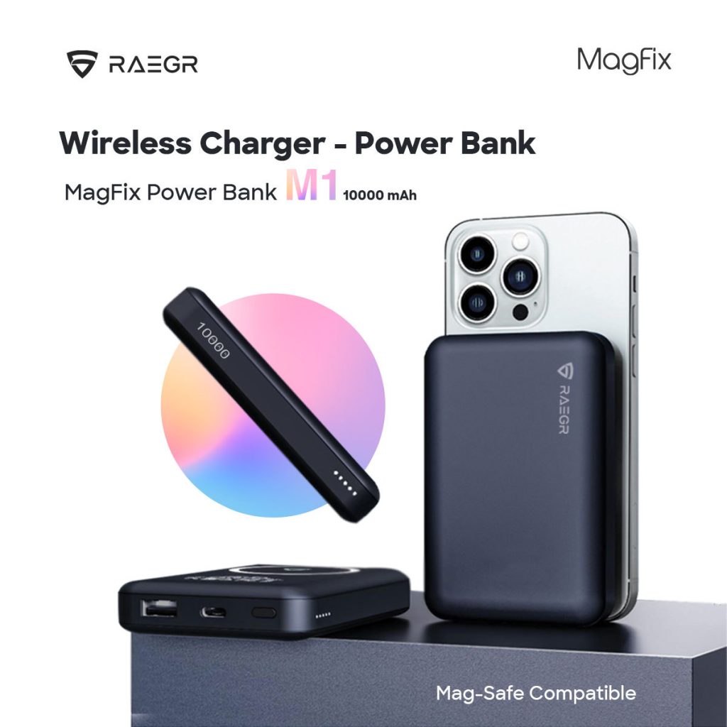 Raegr Magfix M1 Wireless Power Bank with MagSafe and Qi Wireless ...