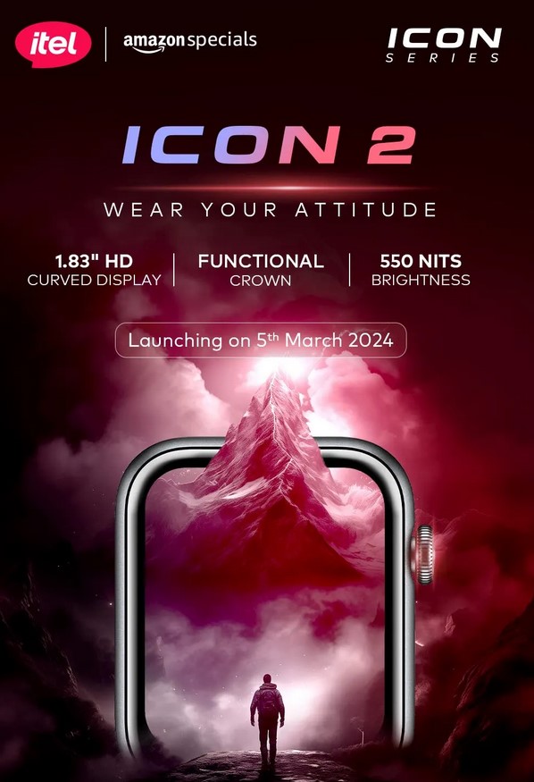 Itel Icon 2 smartwatch unveiled in India with 1.83" display & Bluetooth ...
