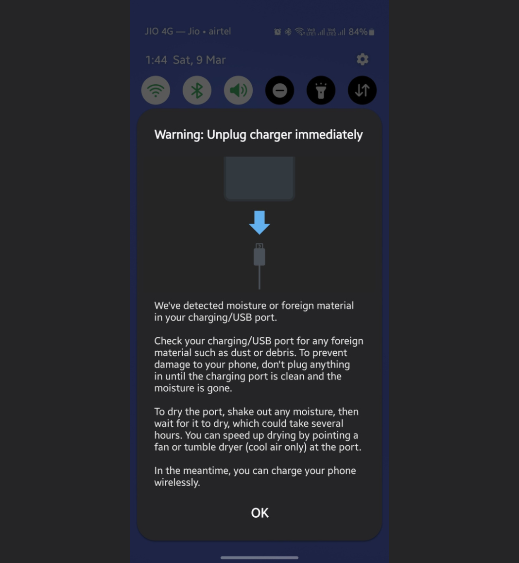 Samsung moisture detected warning won't go away (quick fixes) - Gizmochina