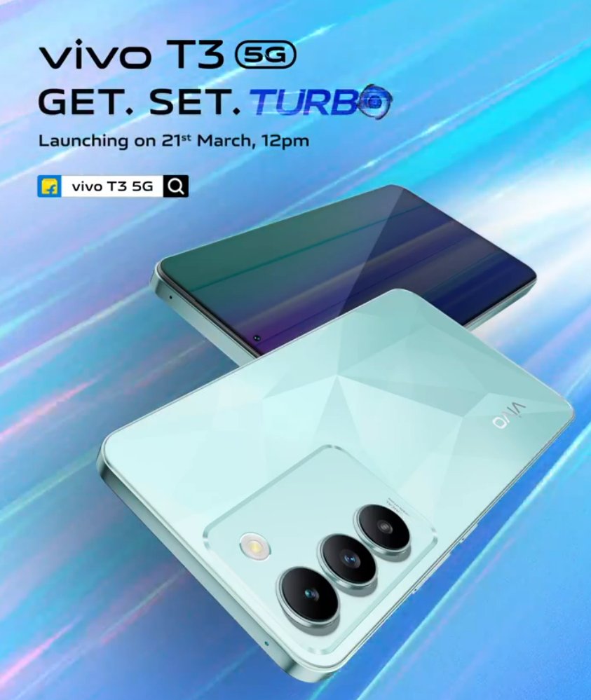 Vivo T3 5G launch date confirmed, design revealed - Gizmochina