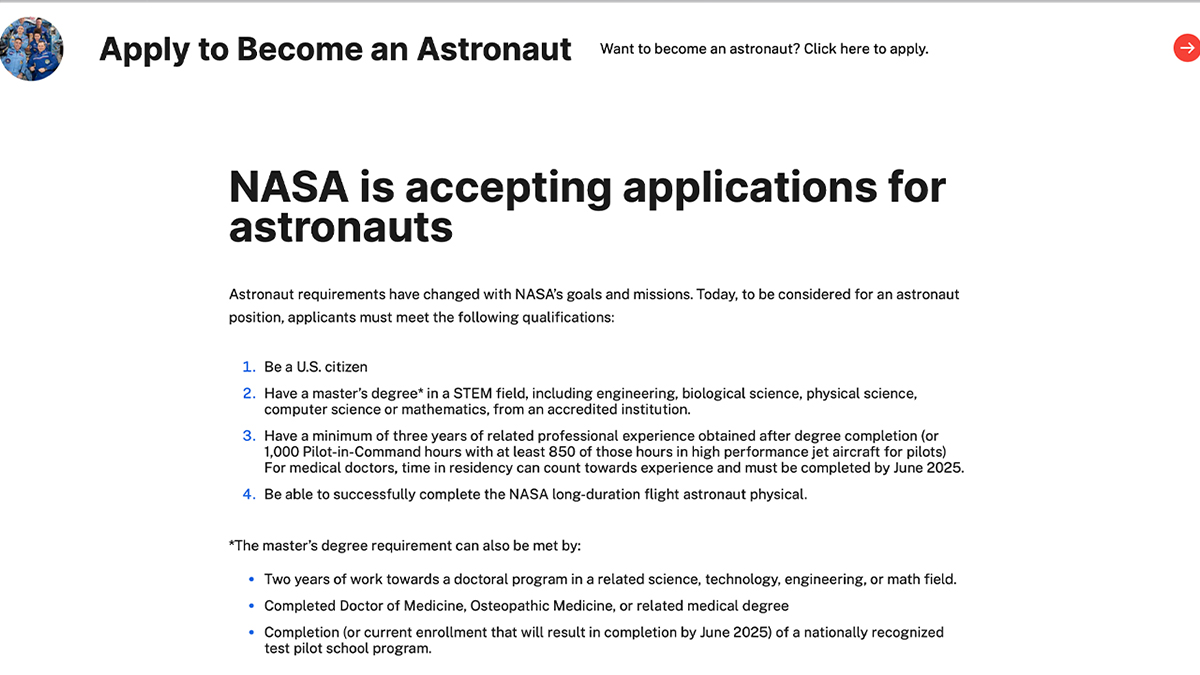 NASA Hiring New Astronauts for $152,000 Salary and a Chance to See Mars ...