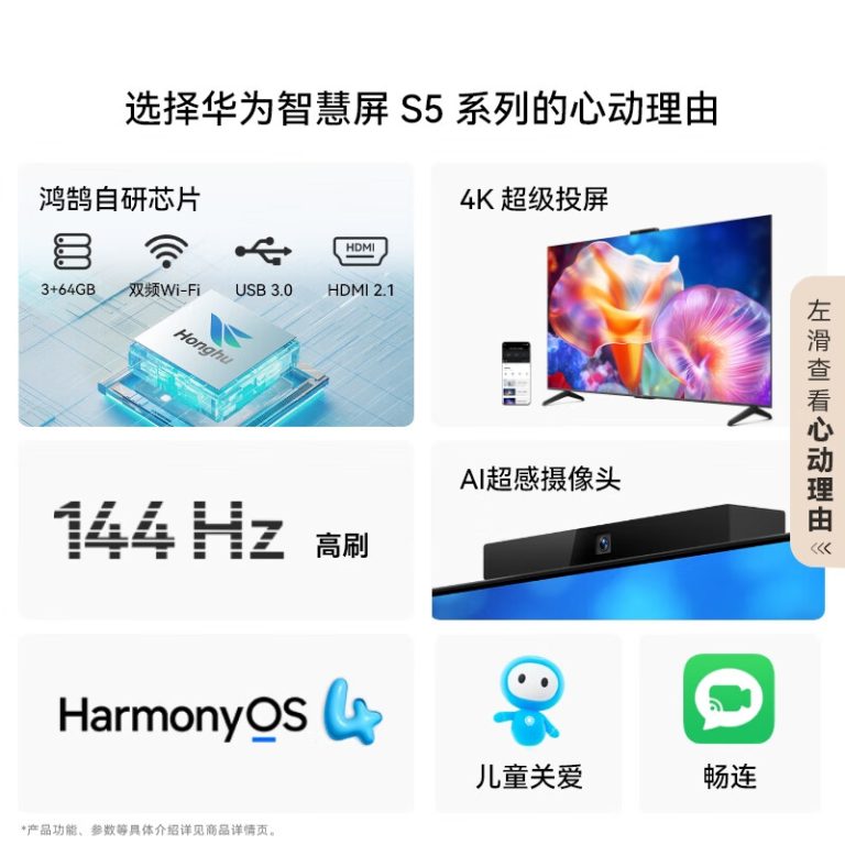 Huawei launches Smart Screen S5 TVs: Offers 4K 144Hz display, powerful chip & AI camera - Gizmochina