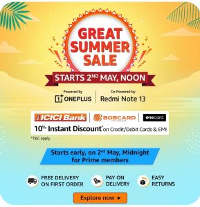 Amazon Great Summer Sale from 2 May, offers detailed - Gizmochina