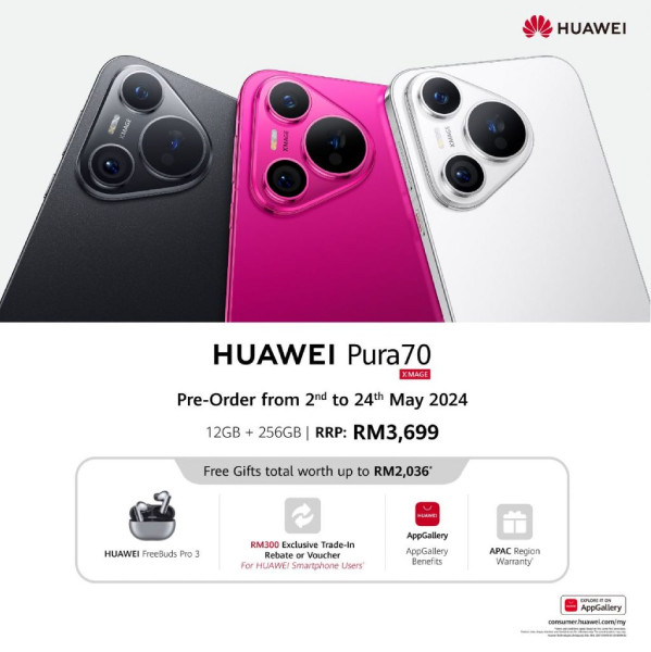 Huawei Pura 70 series now is available in Malaysia, including Pura 70 Ultra with Kirin 9010, a ...