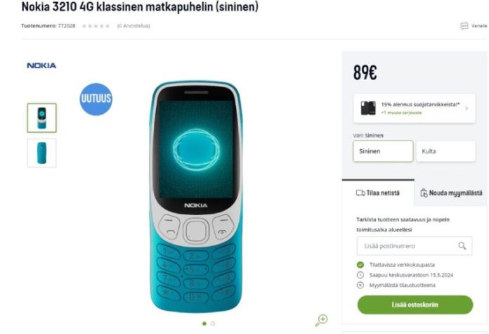 90s iconic Nokia 3210 gets 2024 reboot with 4G and more