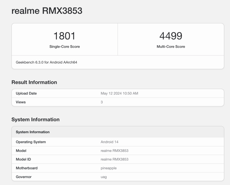 realme GT 6T visits Geekbench ahead of the launch - Gizmochina