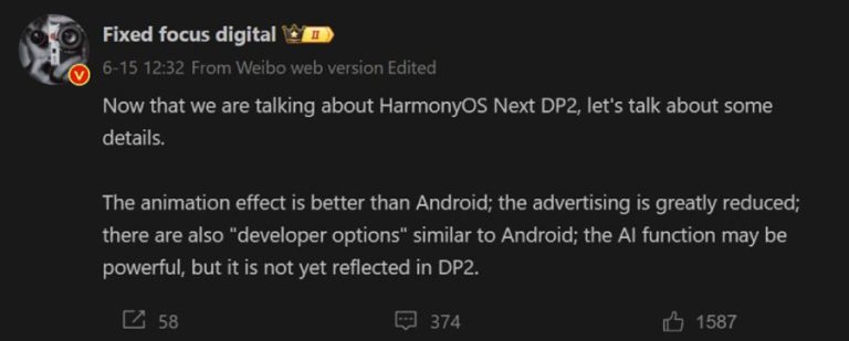 HarmonyOS NEXT Developer Preview 2 leak hints at smoother animation than Android