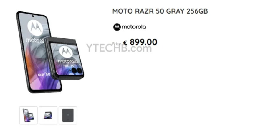 Motorola Razr 50 and Razr 50 Ultra prices confirmed via retail listing ...