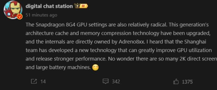 Snapdragon 8 Gen 4 utilizes a new GPU architecture with improved cache and memory compression ...