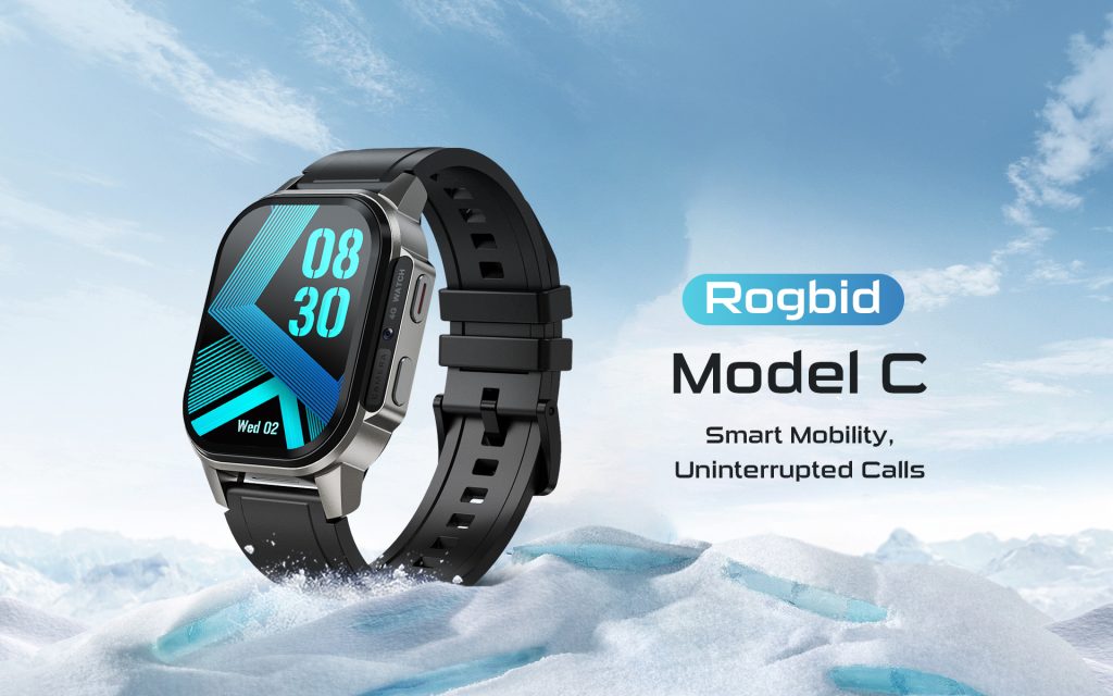 Rogbid Model C smartwatch with AMOLED screen, 4G connectivity, and ...